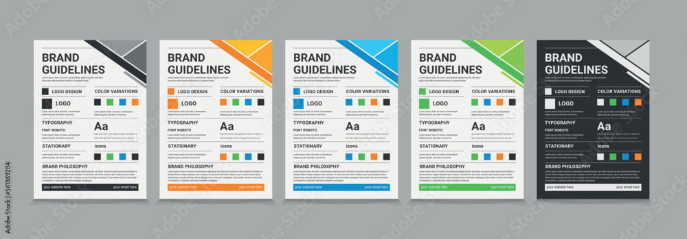 A4 Brand Guidelines poster design, Brand guideline template eps 10 ...