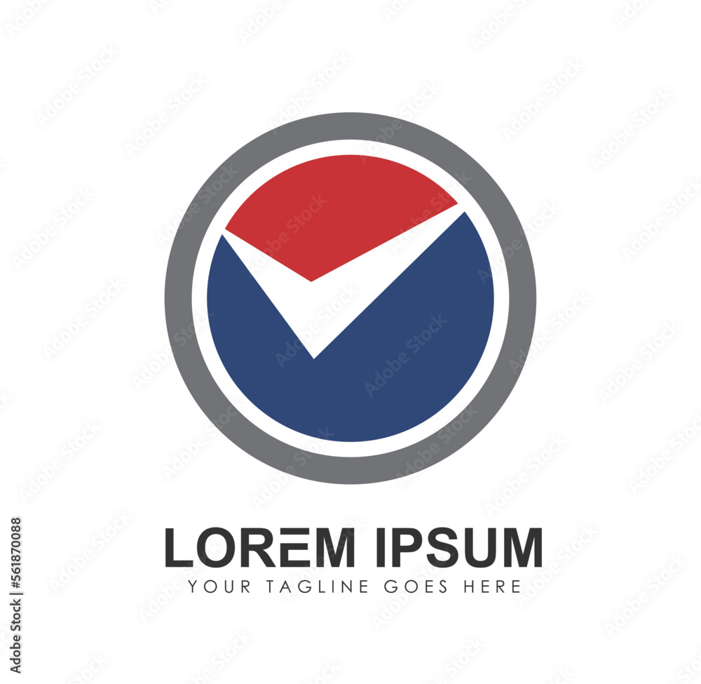 Circle Check Mark Logo Vector icon Stock Vector | Adobe Stock