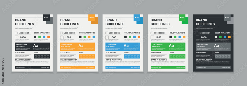 A4 Brand Guidelines poster design, Brand guideline template eps 10 ...