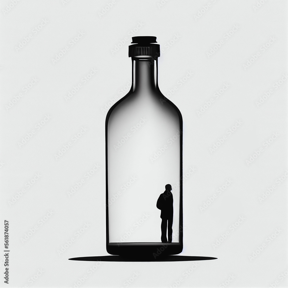 abstract concept art of a spirit in a bottle, created with Generative ...