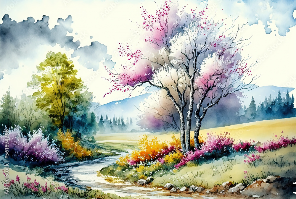 Spring Landscape Painting