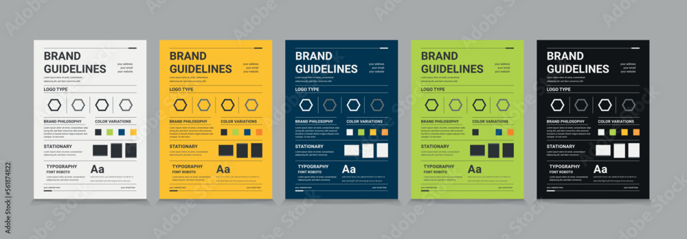 A4 Brand Guidelines poster design, Brand guideline template eps 10 ...