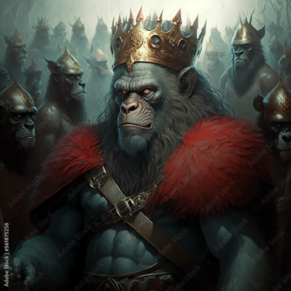 Photo & Art Print Army of animal(s) with modern weapons, army of apes ...