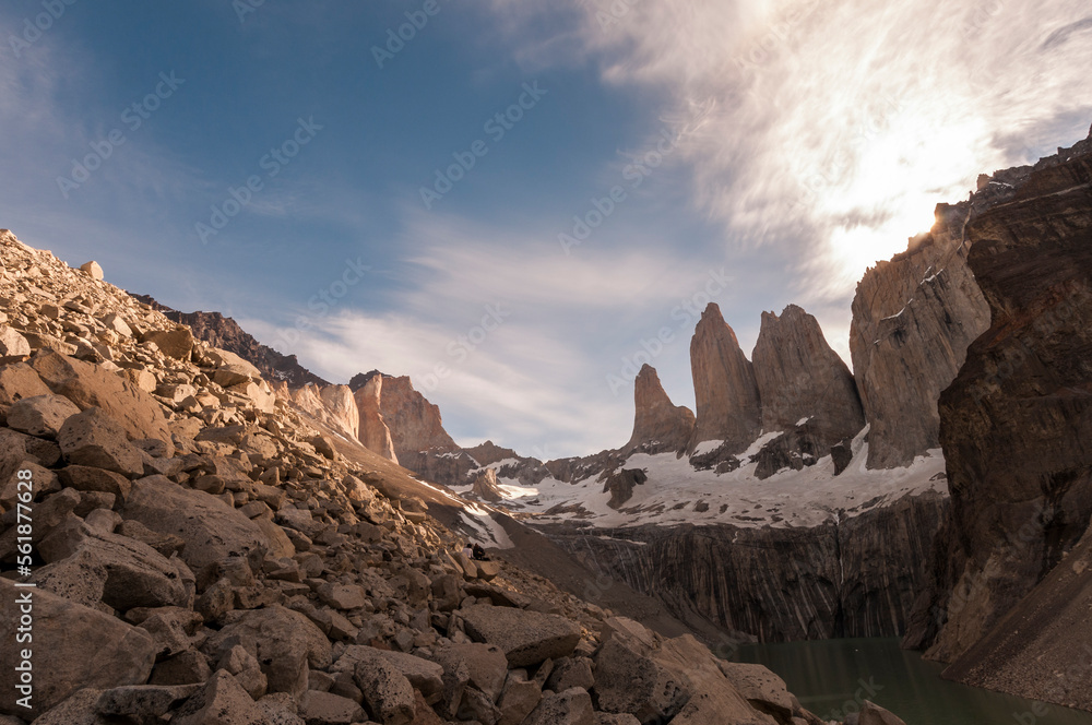 cuernos del paine, torres del paine, sur de chile, alta montaña ...