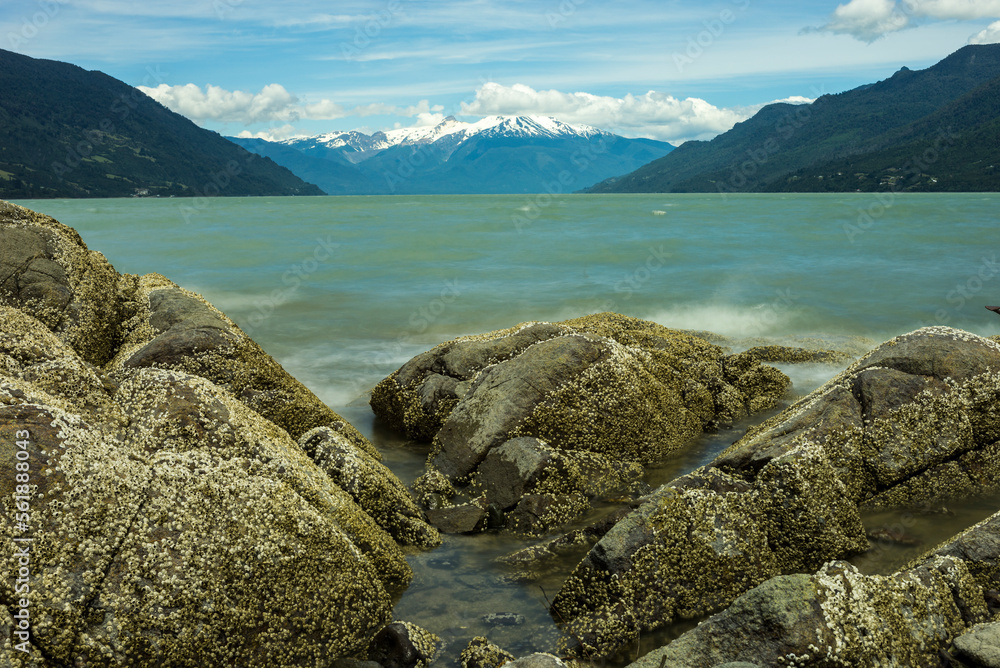 volcan, lago, sur de chile, rocas, acuático, paisaje, montagna, cielo ...