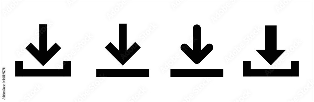 Download icon set. download icon Collection. download sign and symbol ...