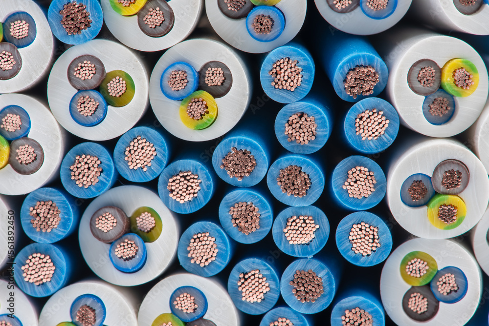 Electrical installation cable, cross section Stock Photo | Adobe Stock