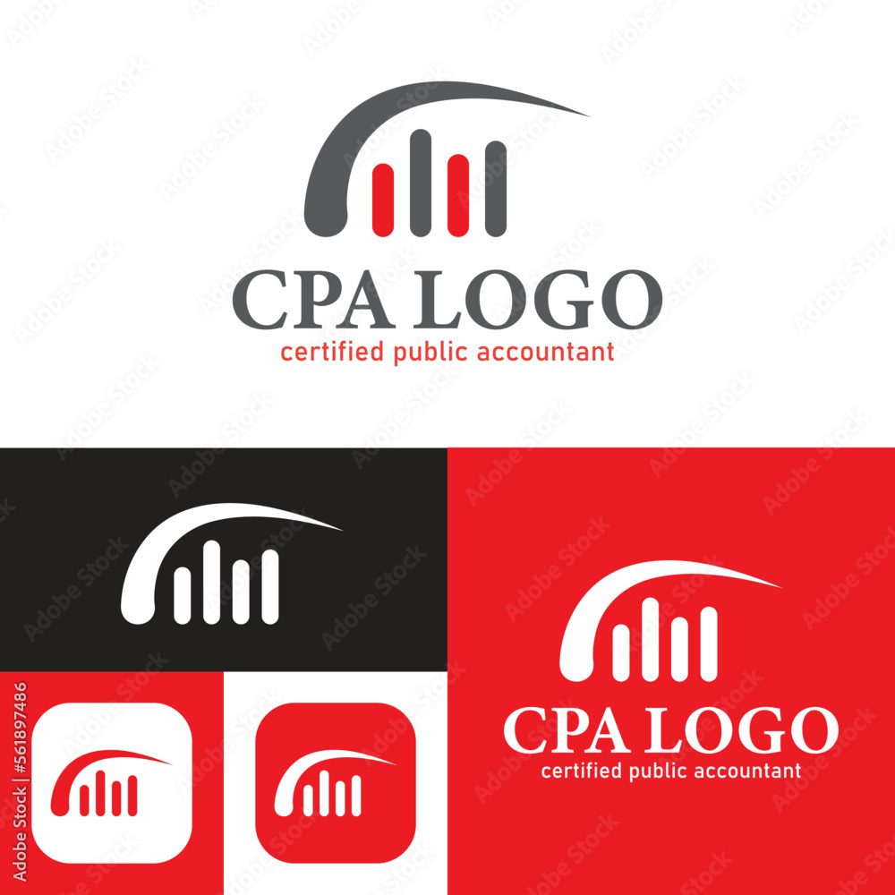 Simple Certified Public Accountant Logo. Minimal Icon Style.Vector ...