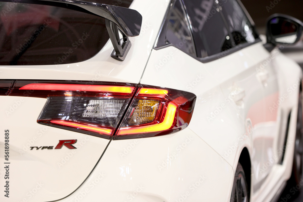 Back-side view with logo and read LED stop light of a Honda Type R ...