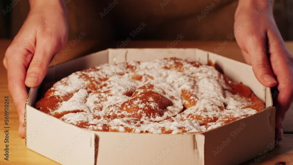 Ensaimada pie close up, a Spanish pastry typical of Mallorca, Majorca ...