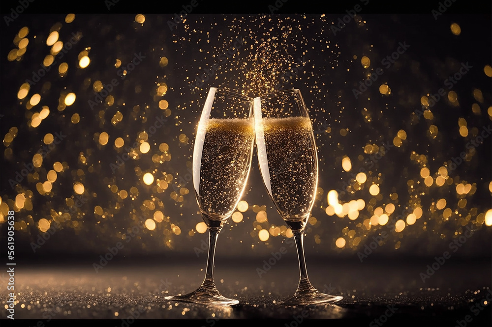 toasting glasses of champaign Stock Illustration | Adobe Stock