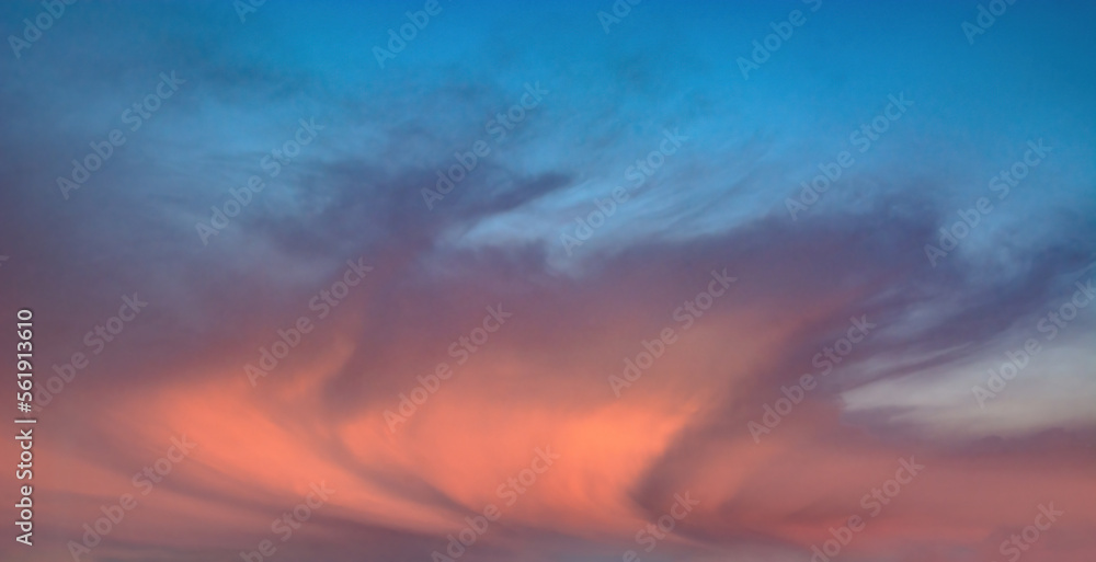 Background image of a colorful and dramatic cloudy sky at the dawn of a ...