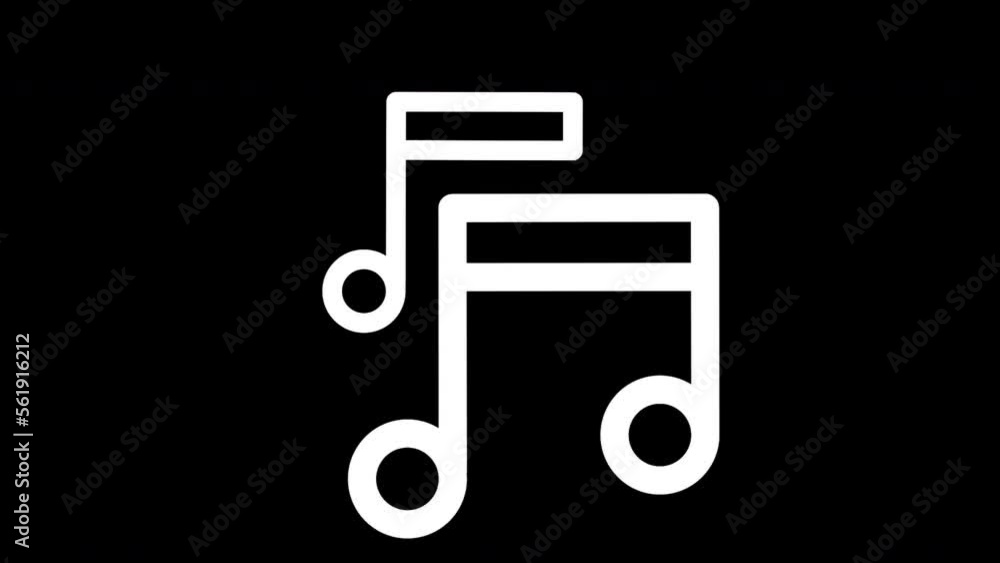 Animated flat Christmas Icons Melodiy on black background. White arrow ...