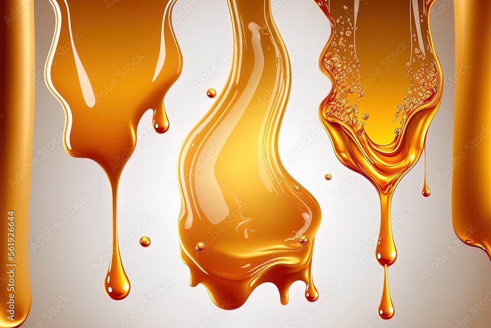 honeyed gold borders that drip and are isolated on a white backdrop. a ...