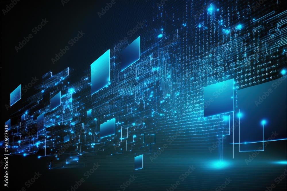 Technology background with abstract digital code motion cyberspace ...