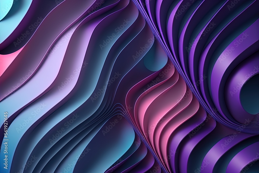 Undulating Purple and Blue Geometry. Organic form wallpaper is now in ...