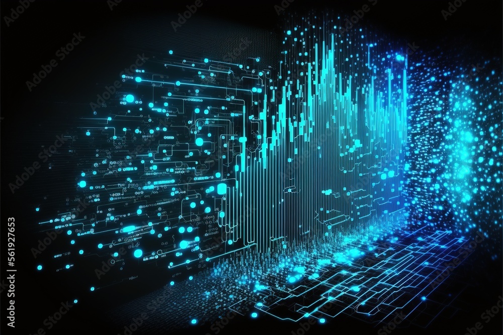 Technology background with abstract digital code motion cyberspace ...