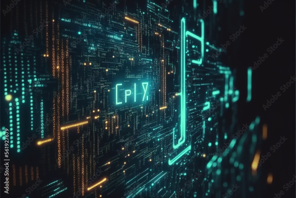 Technology background with abstract digital code motion cyberspace ...