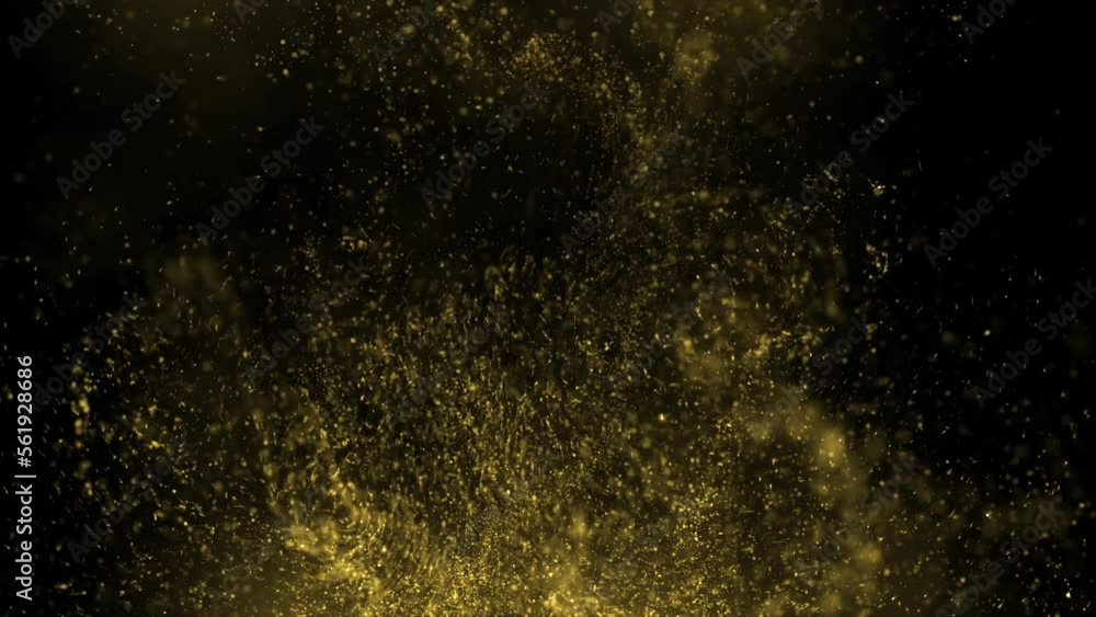 Gold Particles Moving Background. fast energy flying wave line with ...