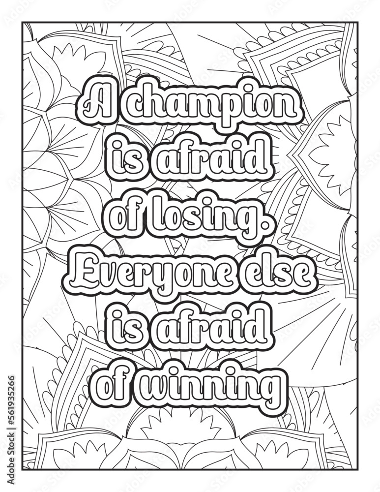 Vetor de Inspirational Quotes, Quotes Coloring Page, Positive Quotes ...