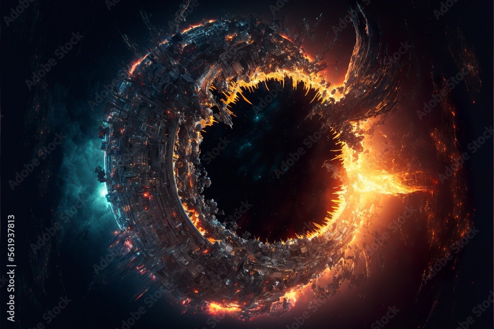 Ultimately gigantic megastructure around a collapsing black hole opens ...
