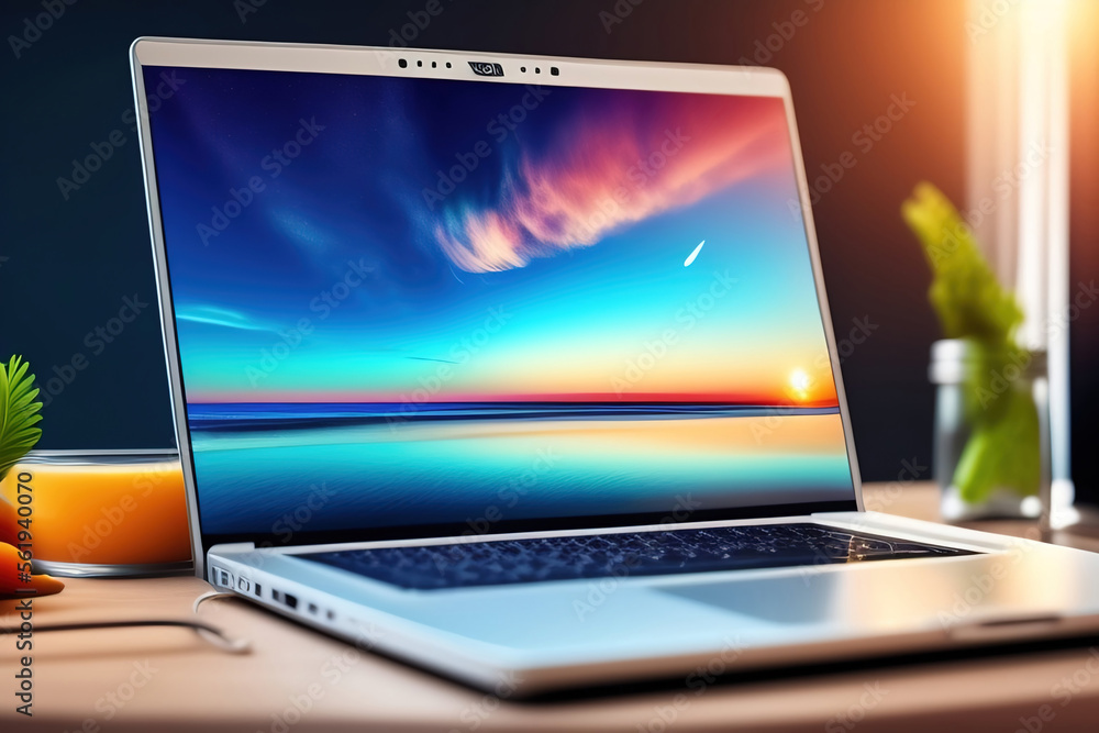 Generative AI: setup with computer monitor and mouse gamer ilustração ...