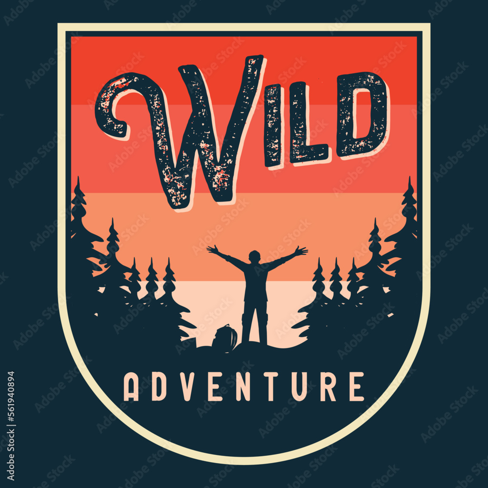 Mountain Outdoor Adventure Emblem Patch Logo Poster Label Vector ...
