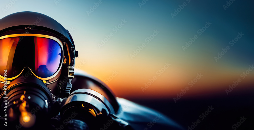 Pilot in flight. Pilot Wearing Mask And Helmet In Cockpit Of Fighter ...