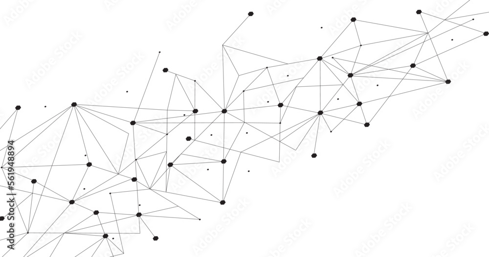 Black network. Abstract connection on white background. Network ...