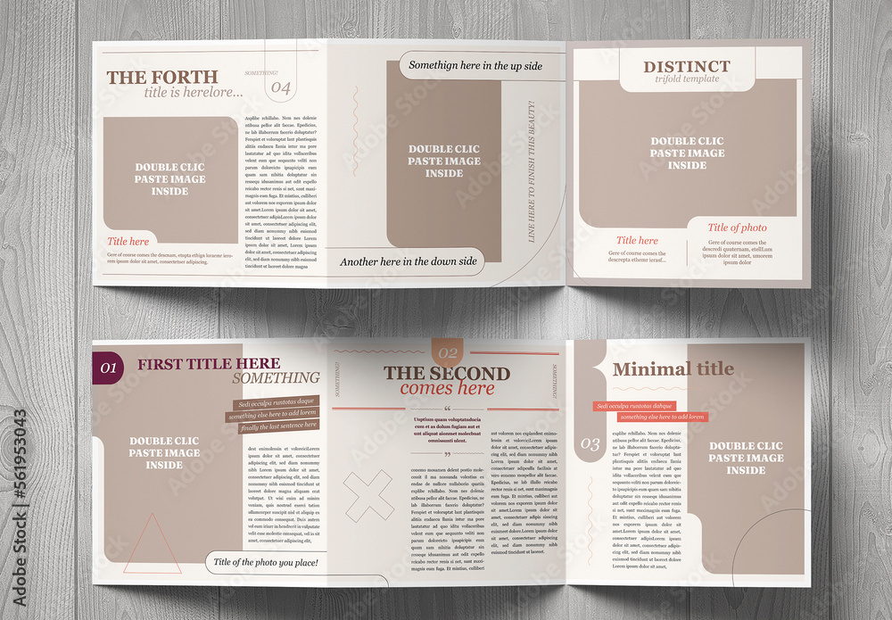 Distinct Square Trifold Brochure Stock Template | Adobe Stock