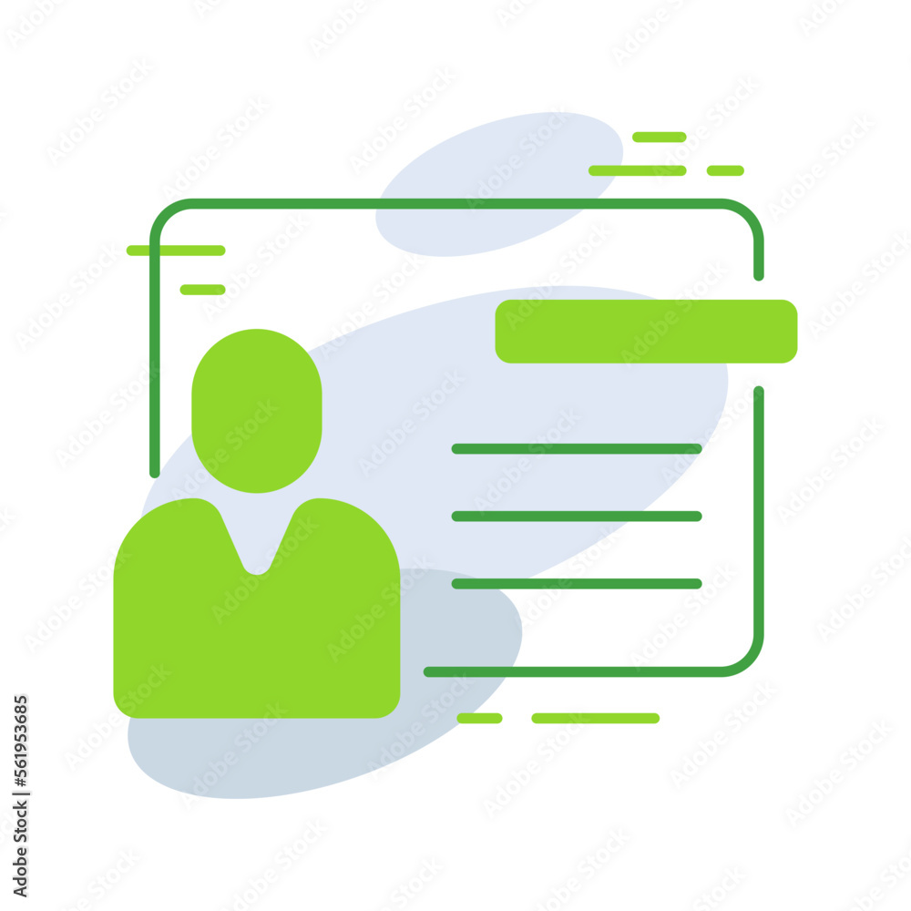 CV business management icon with green outline style. cv, business ...