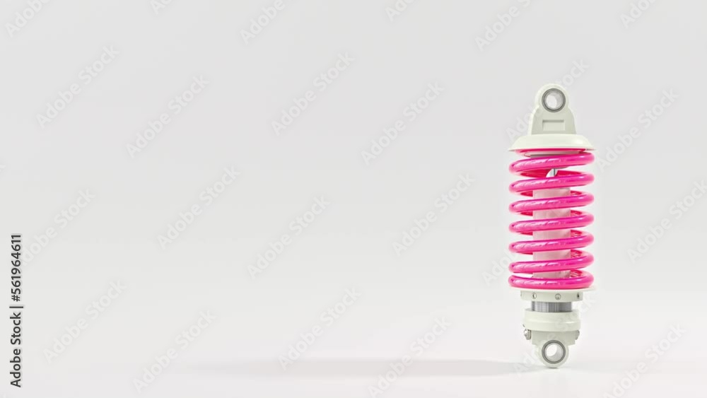 Pink shock absorber. Animation seamless loop and Alpha Channel on white ...
