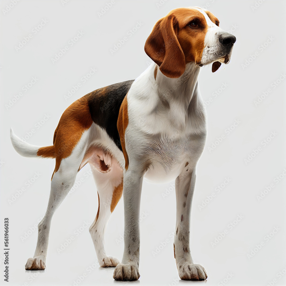 English Foxhound full body image with white background ultra Stock ...