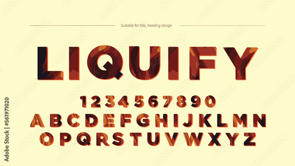 Poster Liquify Fluid Modern Vector Font – Wall Art | UkPosters