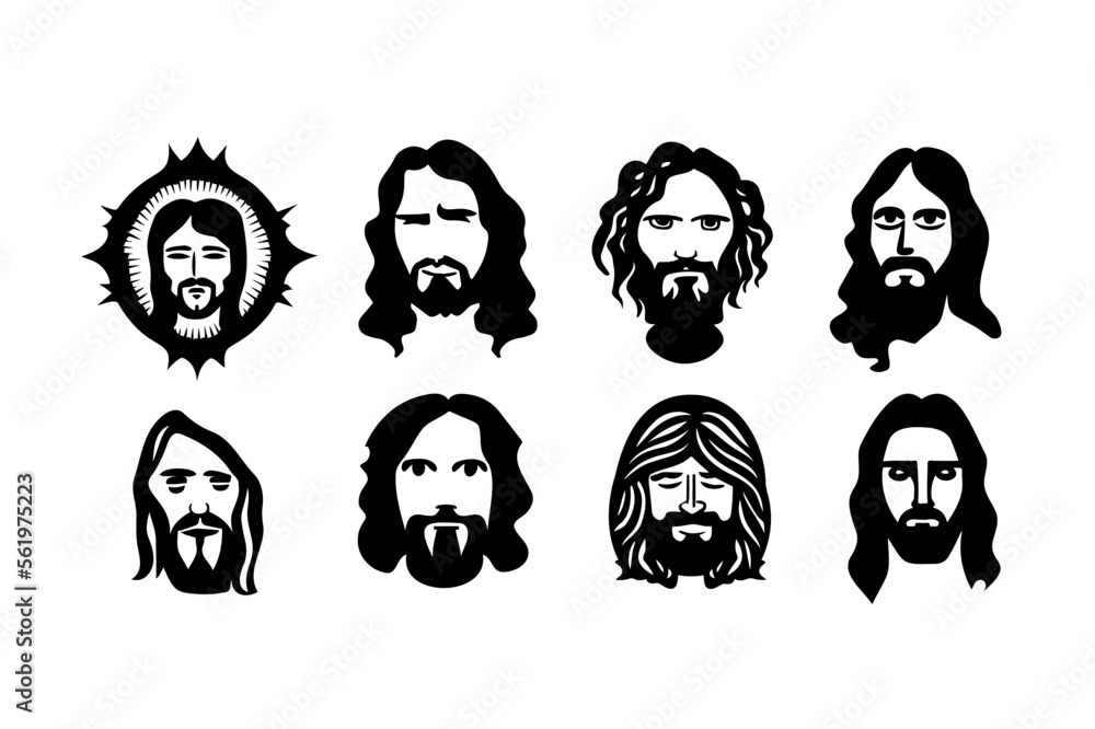 Jesus Christ Illustration, Jesus Illustration set, vector Jesus, Jesus ...