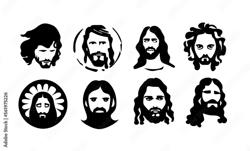 Jesus Christ Illustration, Jesus Illustration set, vector Jesus, Jesus ...