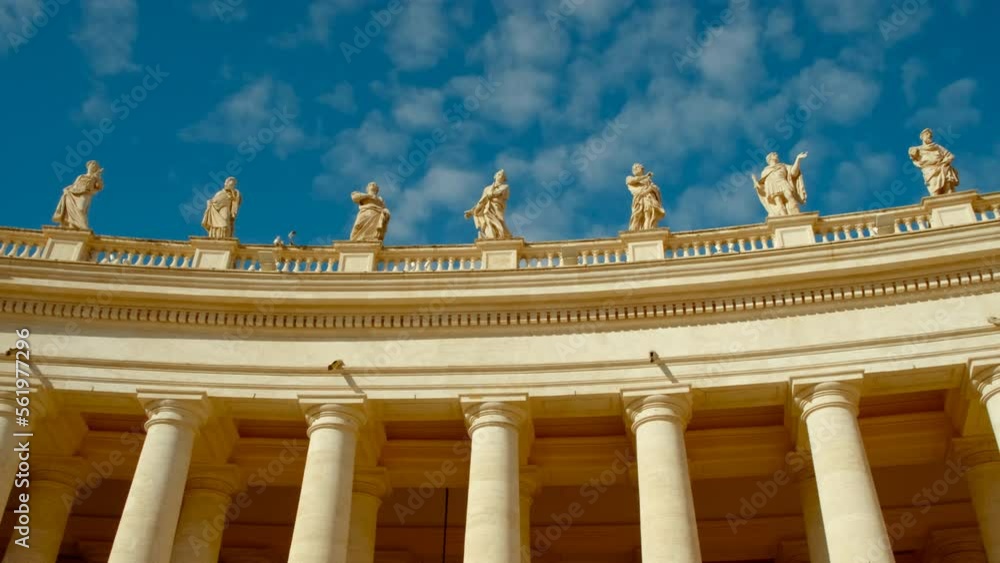 The colonnade at St. Peter's Square in Vatican City, Holy See, Rome ...