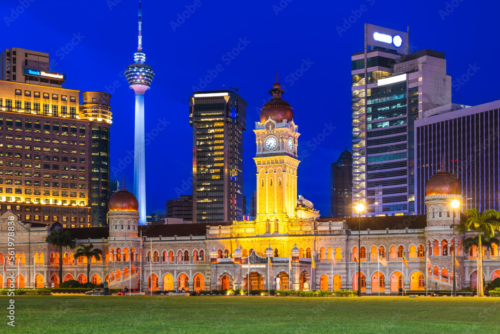 Poster sultan abdul samad building at Dataran Merdeka in Kuala Lumpur ...