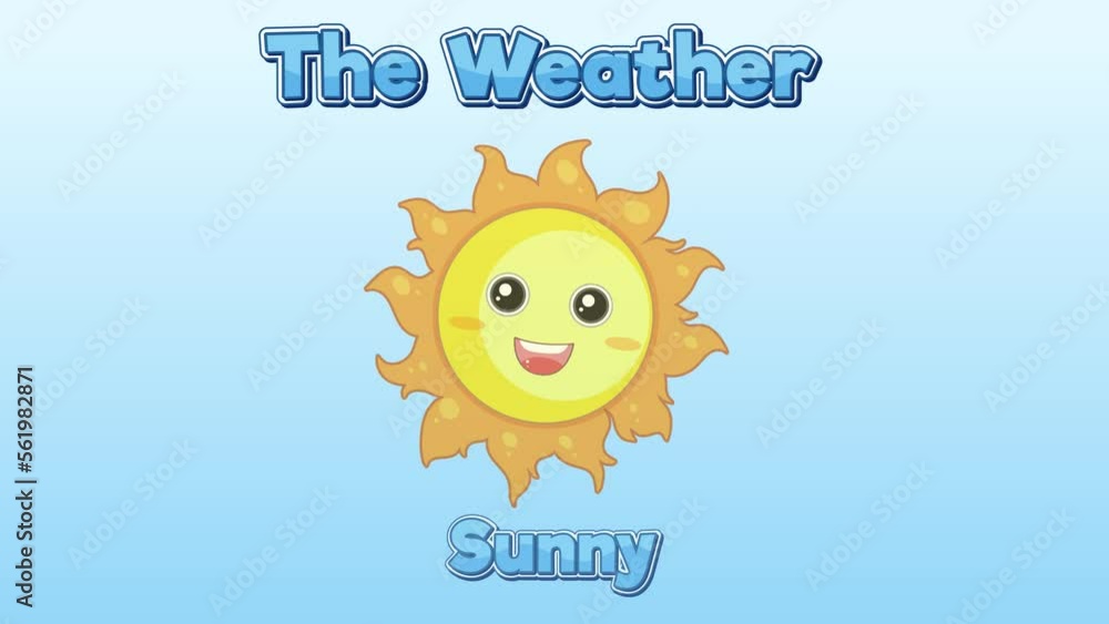 2d animation of weather cartoon symbols. Stock Video | Adobe Stock