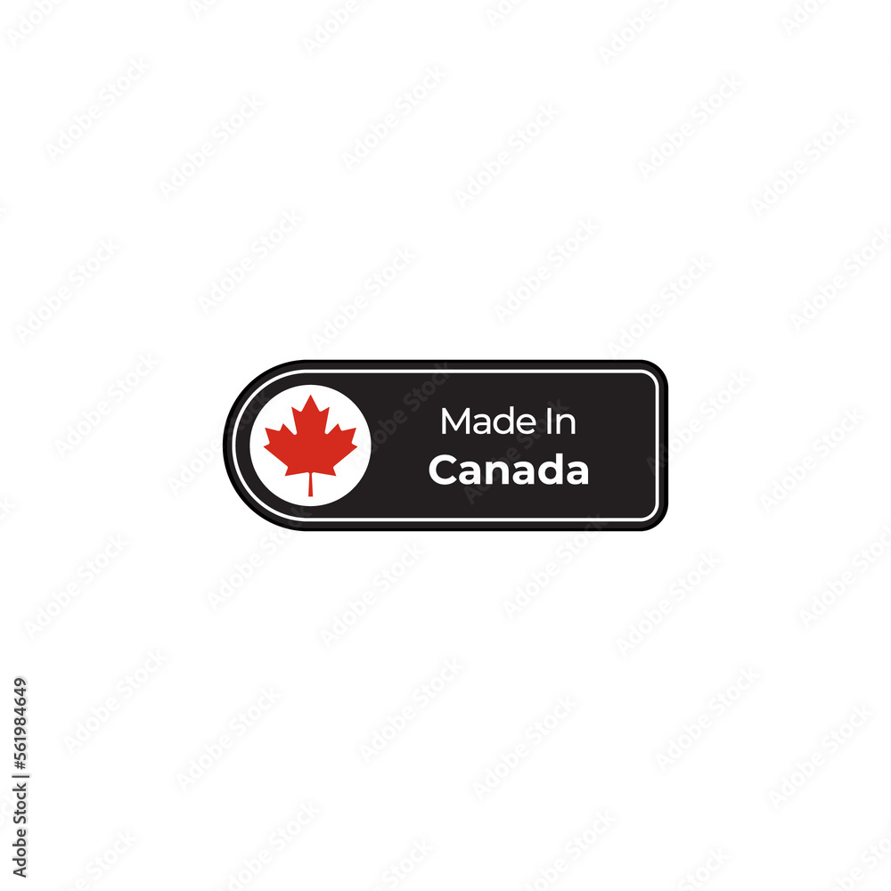Made in Canada png black label design with national flag Stock ...
