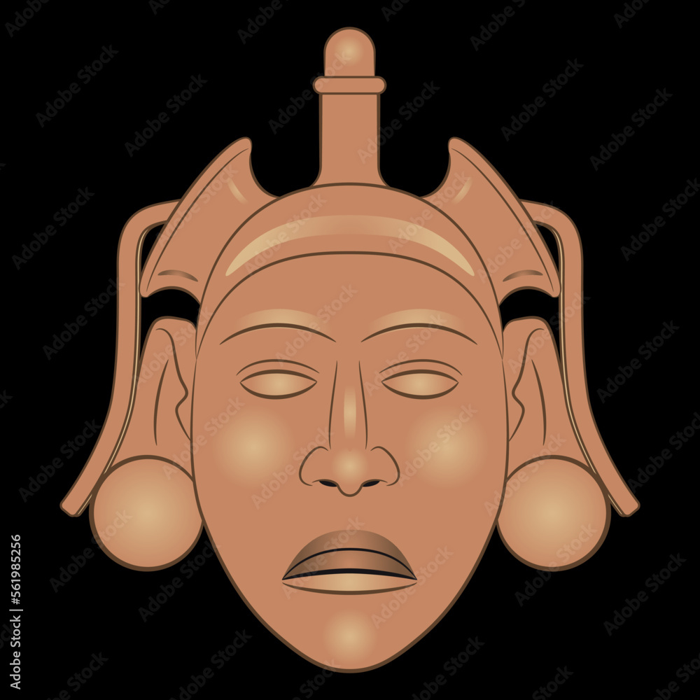 Head of Aztec god Xōchipilli from Mexico. Native American art. Male ...