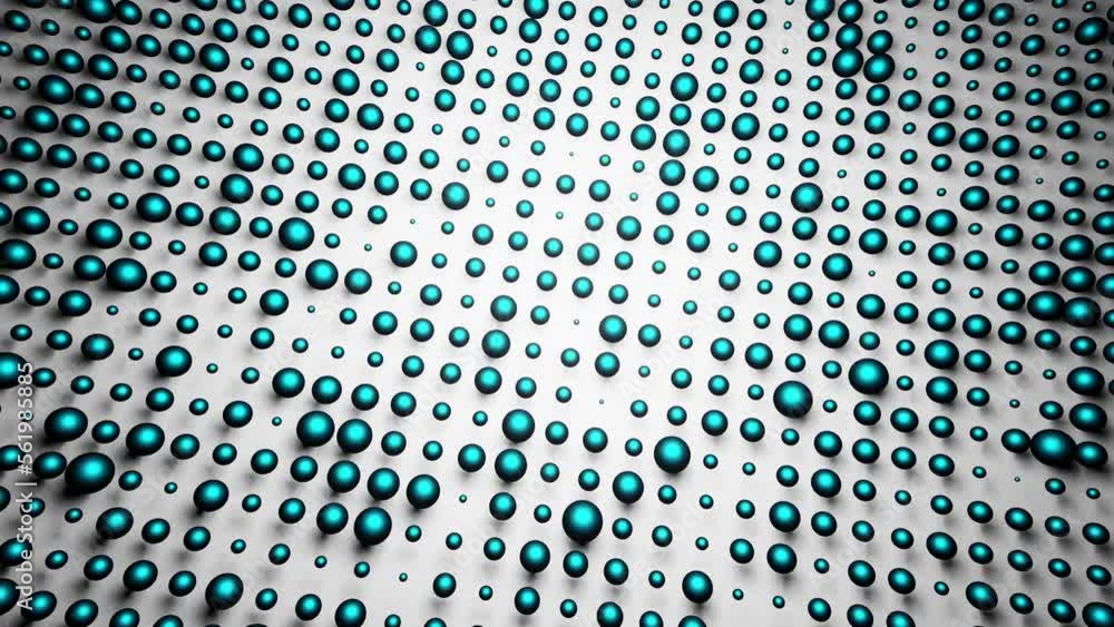 Geometric loopable animation background. Spheres randomly changing size ...
