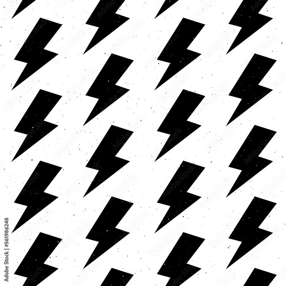 Black lightning bolts seamless pattern. Thunderbolts repeating ... Black lightning bolts seamless pattern. Thunderbolts repeating ...