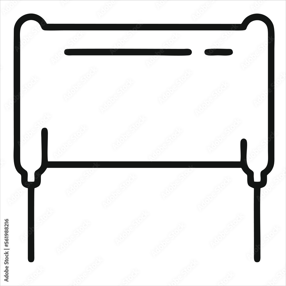 capacitor icon on white background. radio capacitor sign. electrical ...