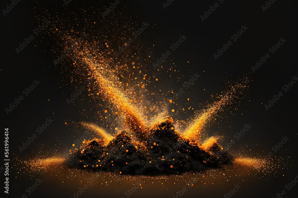Fire embers particles over black background. Fire sparks background ...