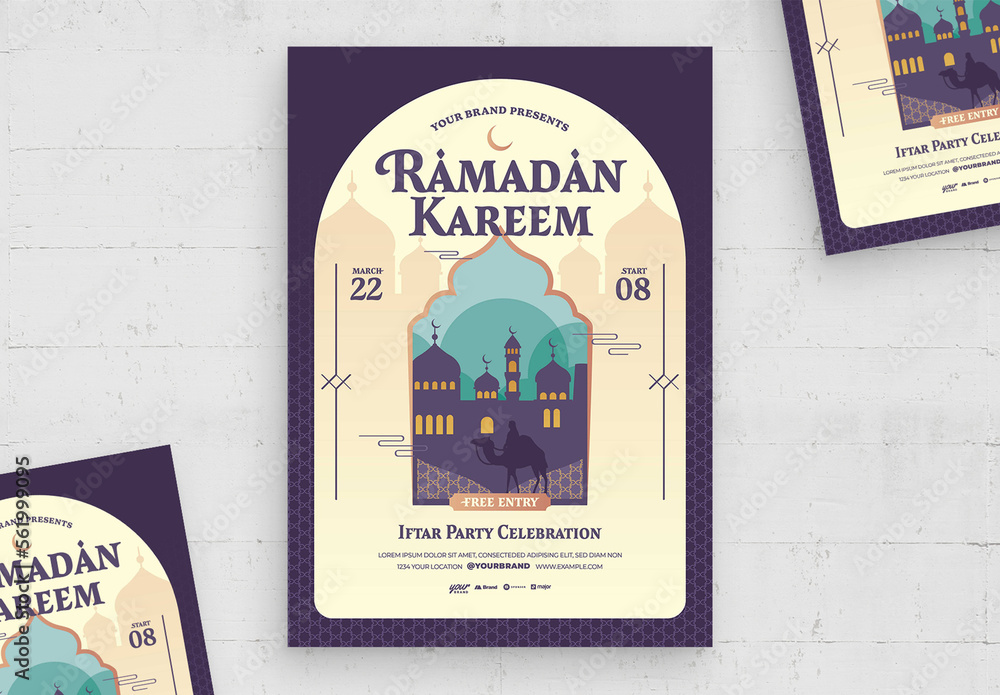 Ramadan Flyer Layout for Muslim Eid Ramadan Events Stock Template ...