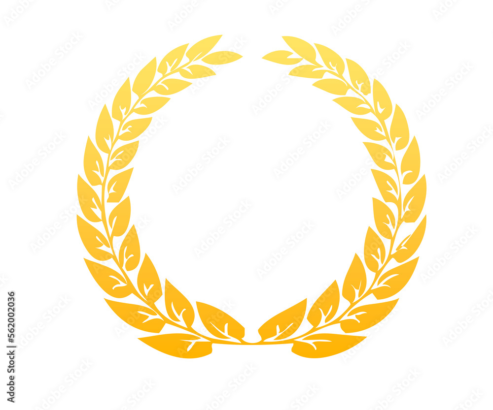 Laurel wreath. Trophy award leaves circle best nomination. Royalty high ...