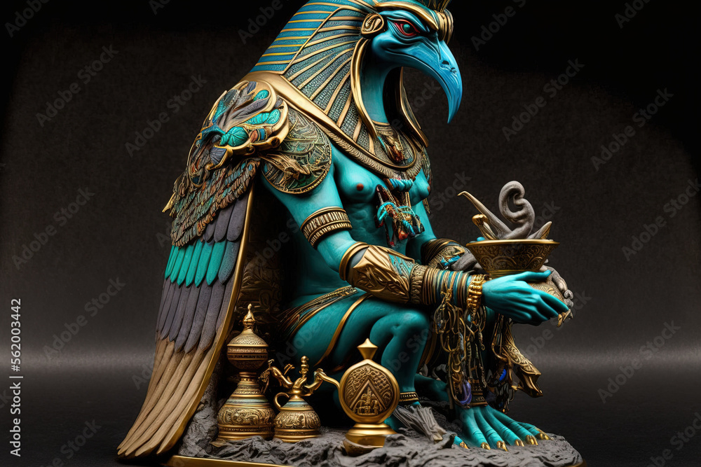 Osiris the Egyptian God of the Sea is depicted in this figurine ...