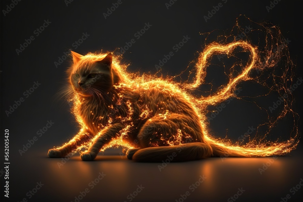 Cat Tail On Fire