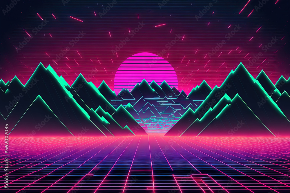 80s cyberpunk style in retro Speculative Background futuristic ...